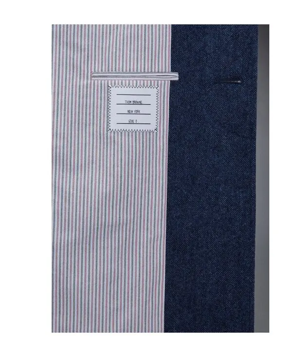 Thom Browne Striped Four-bar Concealed Fastened Coat