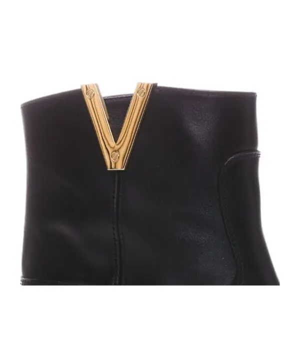 VIA ROMA 15 V Logo Round-toe Ankle Boots