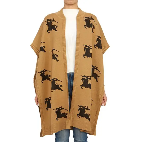 Burberry Logo Motif Embroidered Jacquard Cape