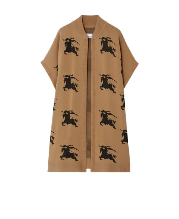 Burberry Logo Motif Embroidered Jacquard Cape - No