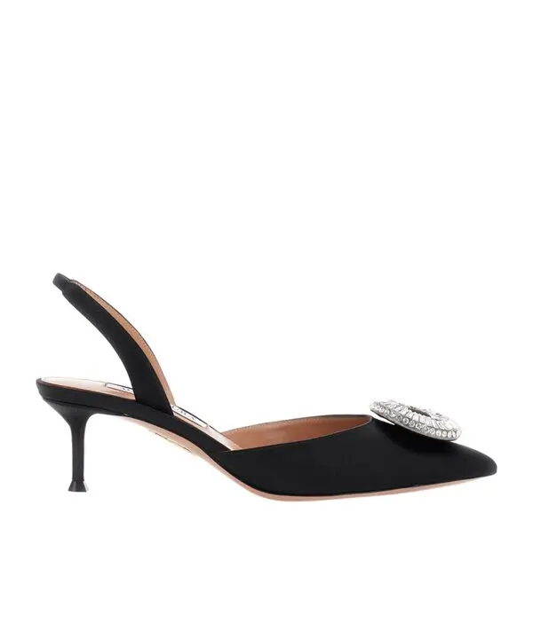 AQUAZZURA Embellished Hoop Slingback Pumps