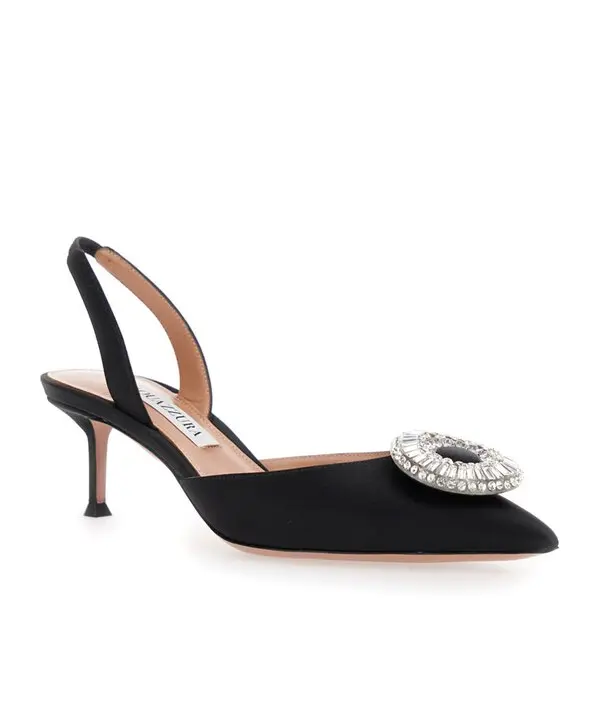 AQUAZZURA Embellished Hoop Slingback Pumps