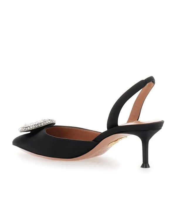 AQUAZZURA Embellished Hoop Slingback Pumps