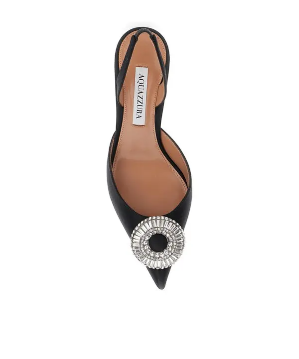 AQUAZZURA Embellished Hoop Slingback Pumps