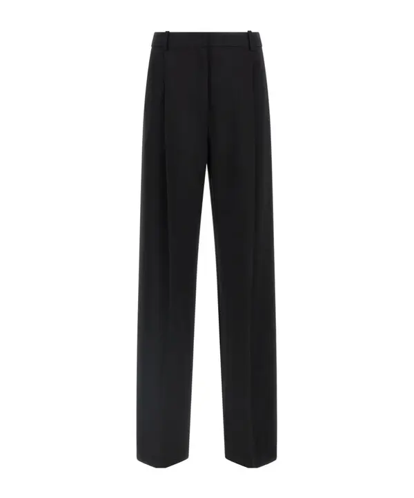 Elisabetta Franchi Fluid Stretch Cady Wide Leg Pants - Black