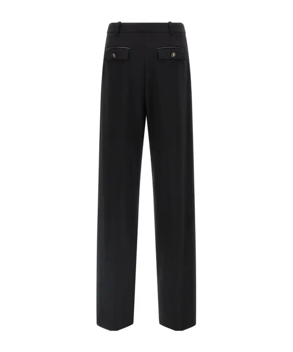 Elisabetta Franchi Fluid Stretch Cady Wide Leg Pants - Black
