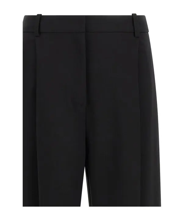 Elisabetta Franchi Fluid Stretch Cady Wide Leg Pants - Black