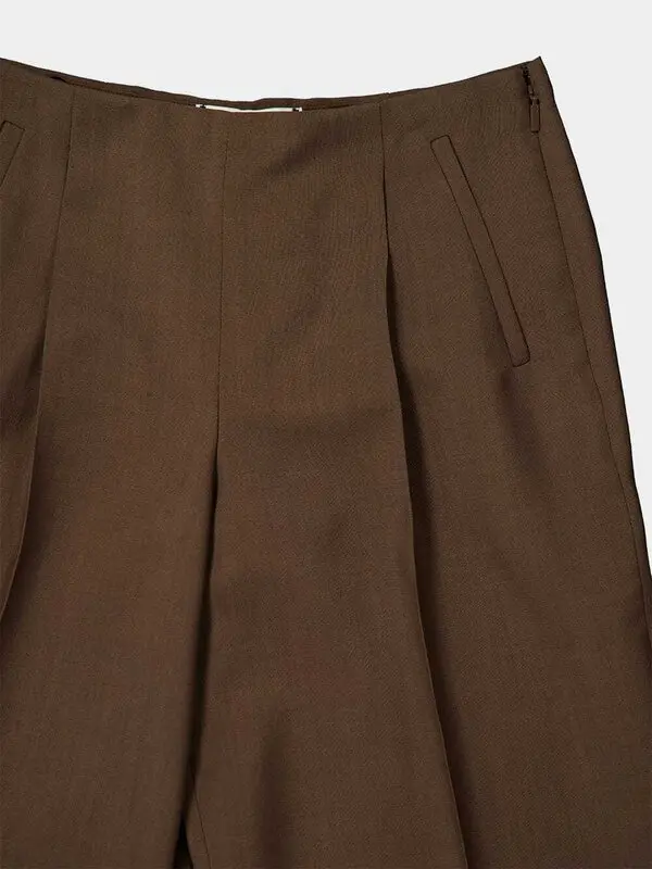 Fendi Wide-leg Tailored Trousers With Sharp Pleats