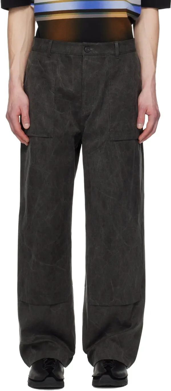 JUUN.J Washed Cotton Work Trousers