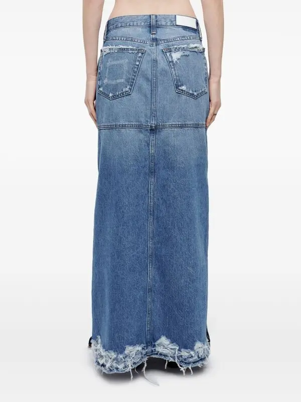 RE/DONE Split Mid-rise Denim Maxi Skirt
