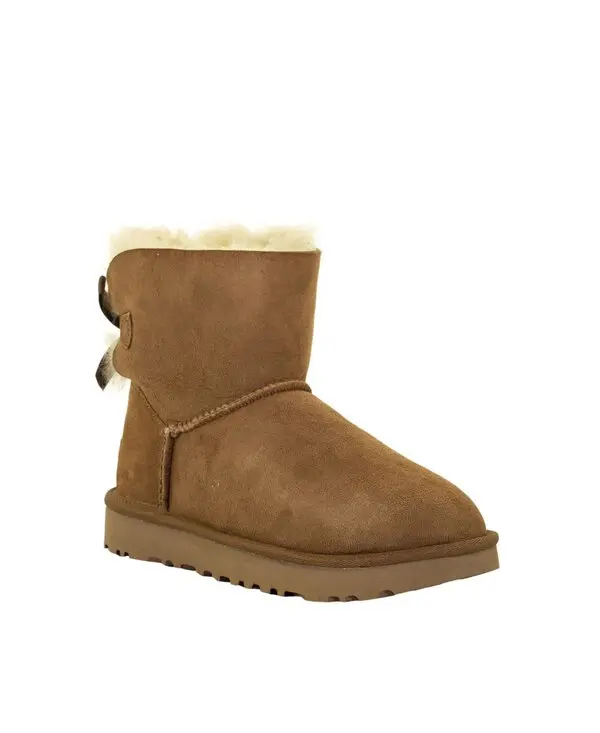UGG Bailey Bow Mini Ankle Boots - Maroon