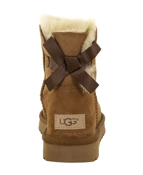UGG Bailey Bow Mini Ankle Boots - Maroon