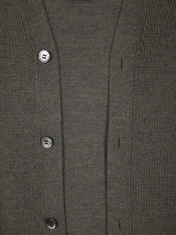Comme Des Garçons Wool Cardigan - Khaki