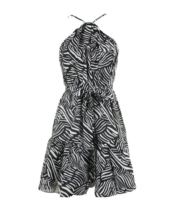 Michael Kors Zebra-print Belted Mini Dress