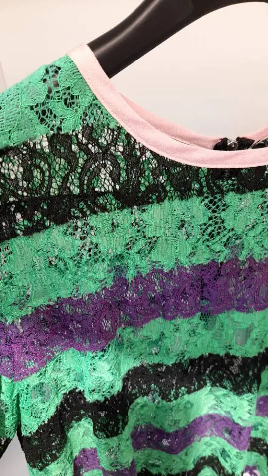 Sportmax Striped Lace T-shirt - Green