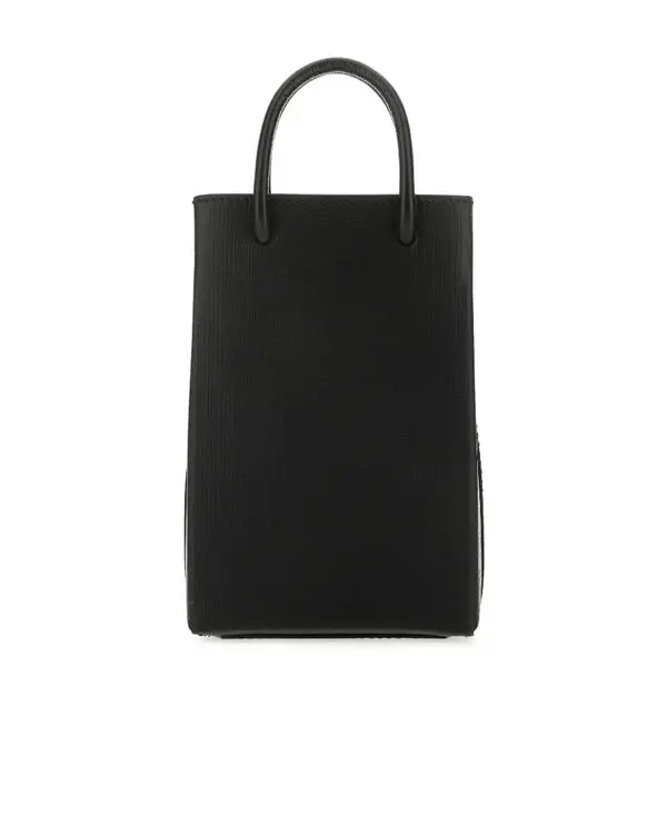 Balenciaga Logo Printed Phone Holder - Black