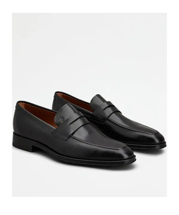 TOD'S Square-toe High-shine Loafers - Black