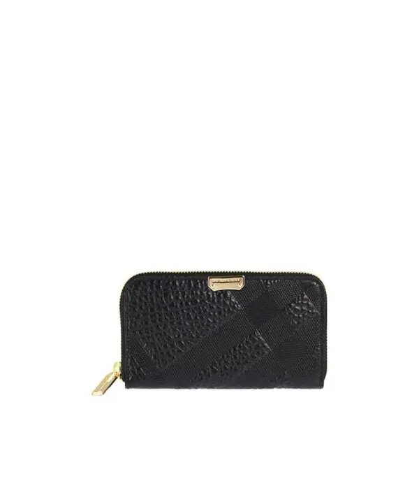 Burberry Checked Wallet - Black