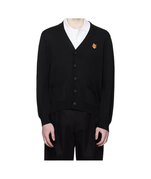 Maison Kitsuné Fox Head Cardigan - Black