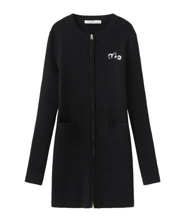 MARISSA CHIARA Zippered Knit Dress - Black