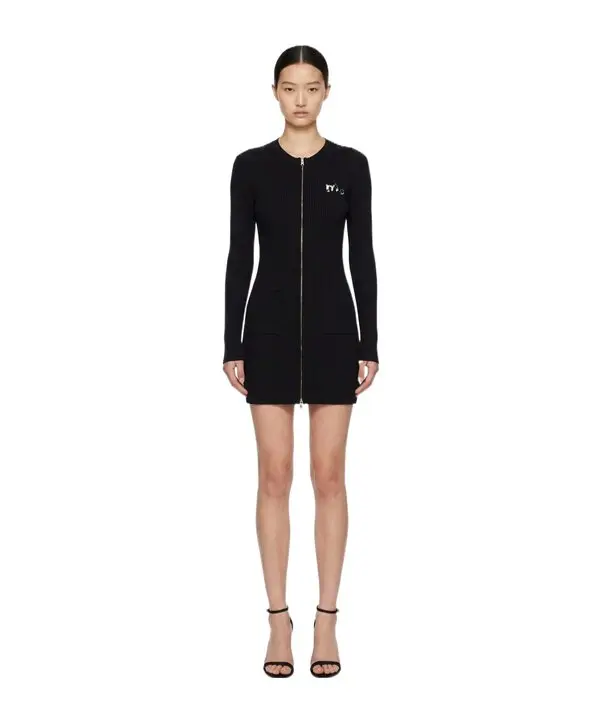 Marissa Chiara Ribbed Knit Zip-up Dress