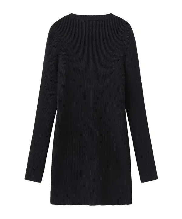 Marissa Chiara Ribbed Knit Zip-up Dress