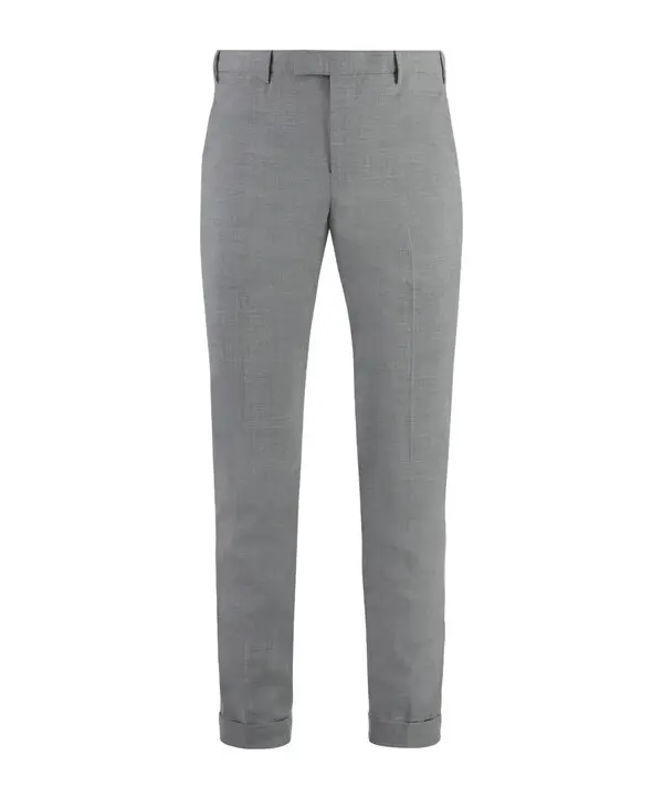 PT TORINO Tailored Straight-leg Trousers - Gray