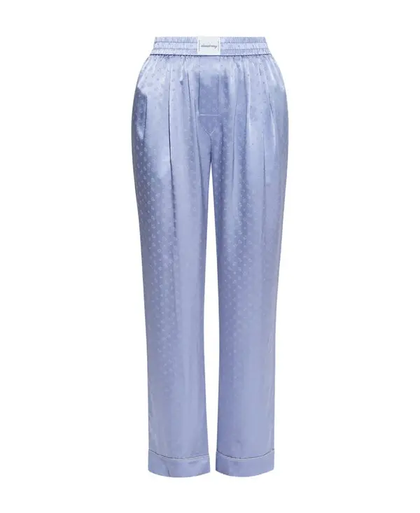 Alexander Wang Silk Jacquard Wide-leg Trousers - Blue
