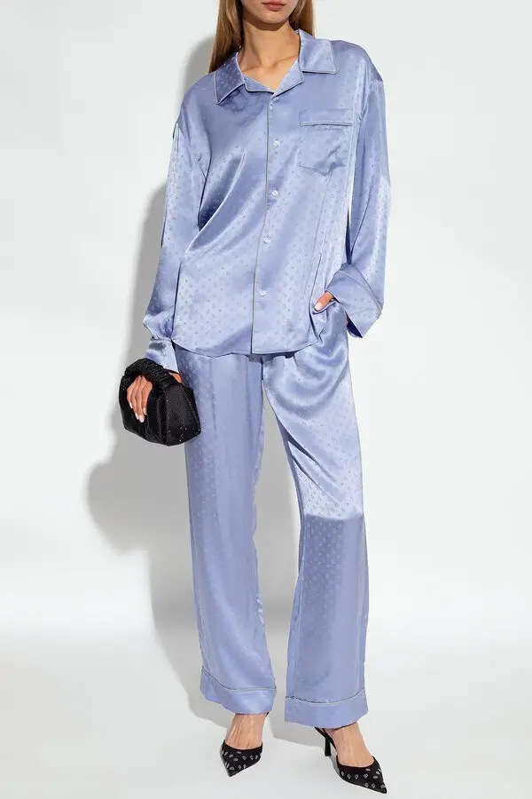 Alexander Wang Silk Jacquard Wide-leg Trousers