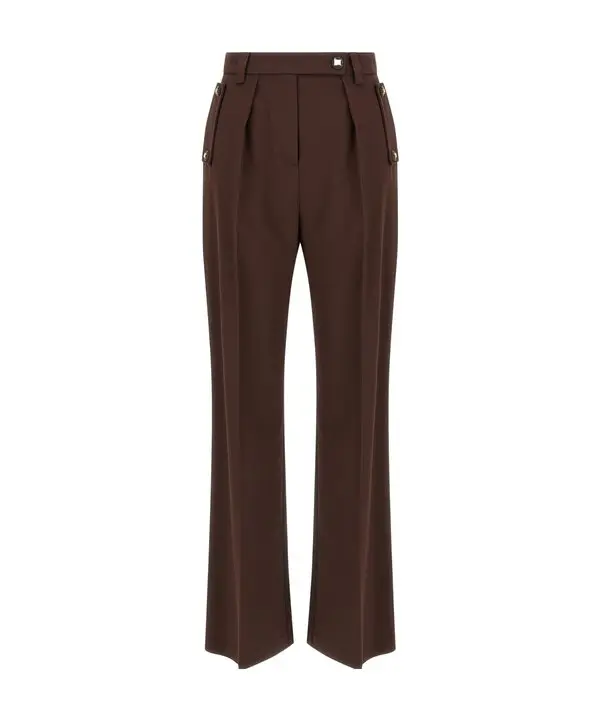 Elisabetta Franchi Pleated Wide Leg Trousers