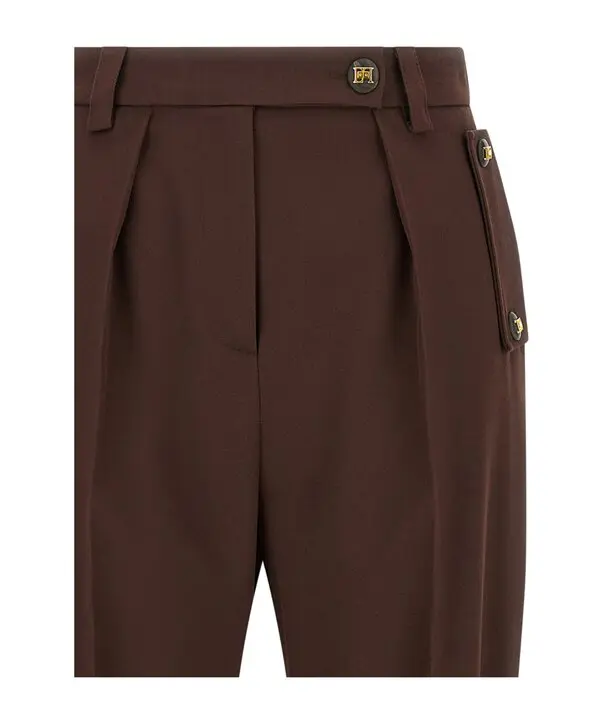 Elisabetta Franchi Pleated Wide Leg Trousers