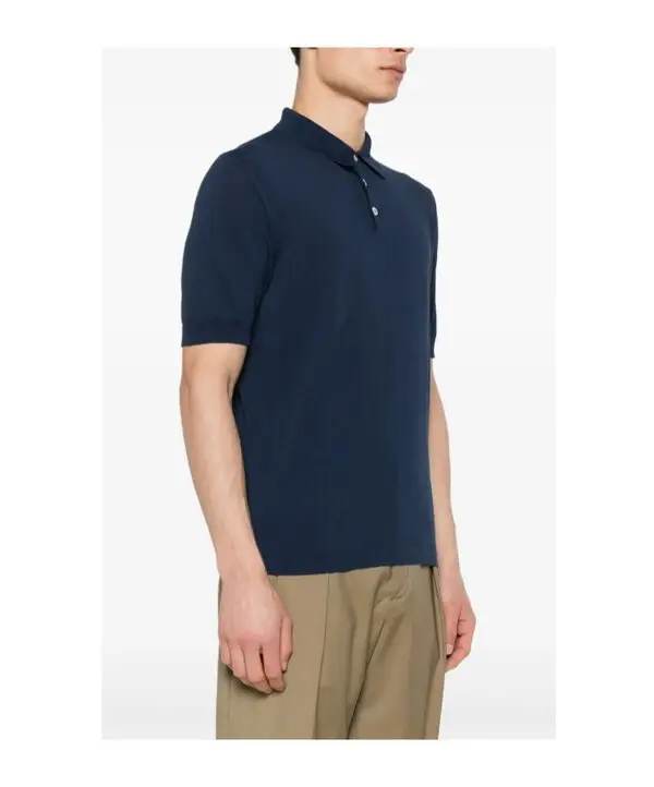 Eleventy Short Sleeved Knitted Polo Shirt
