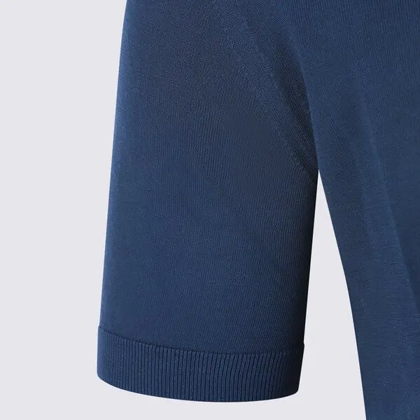 Eleventy Short Sleeved Knitted Polo Shirt
