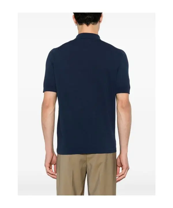Eleventy Short Sleeved Knitted Polo Shirt