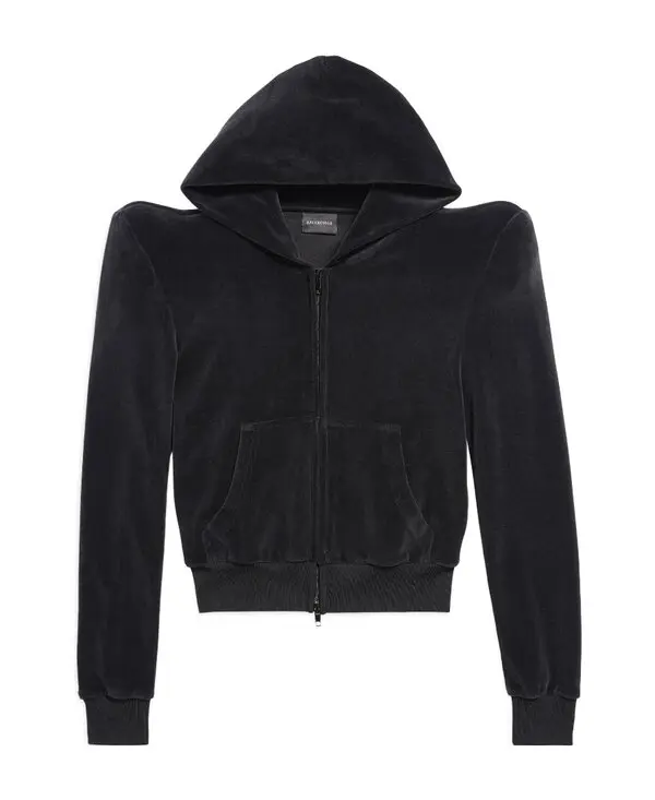 Balenciaga Round Shoulder Zip-up Hoodie