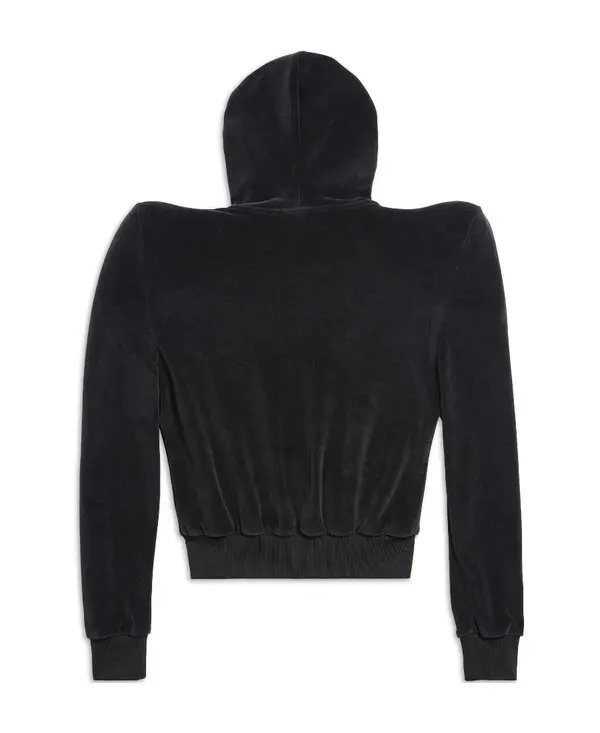 Balenciaga Round Shoulder Zip-up Hoodie