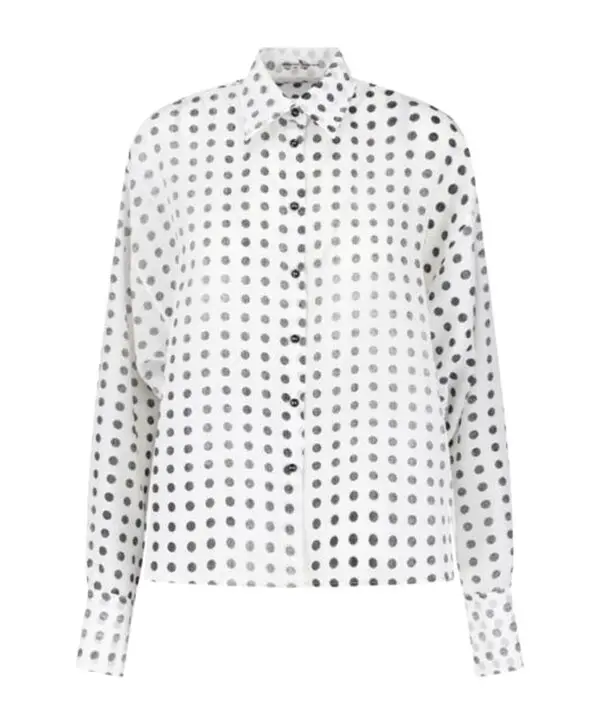 Ermanno Scervino Polka Dot Silk Shirt - White