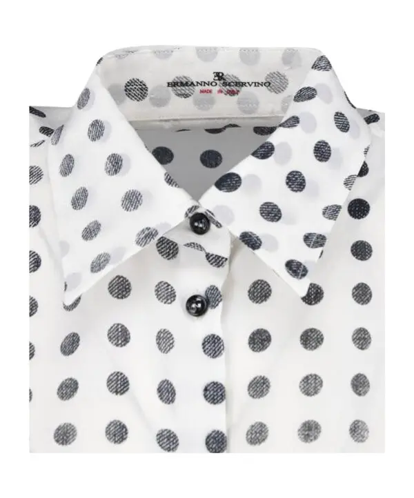 Ermanno Scervino Polka Dot Silk Shirt - White