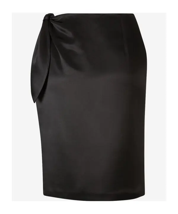 Saint Laurent Silk Knot-detail Skirt