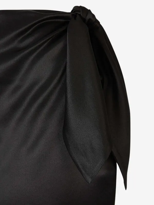 Saint Laurent Silk Knot-detail Skirt