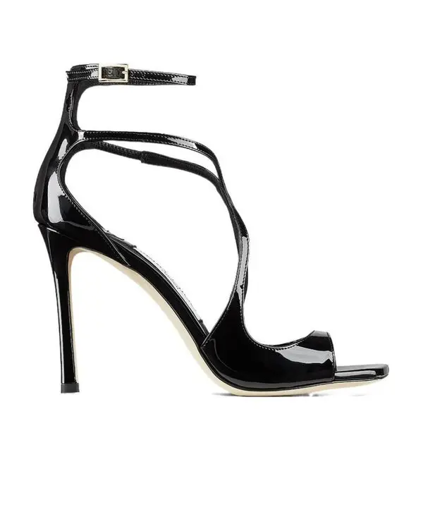 JIMMY CHOO Logo High-heeled Sandals - Black