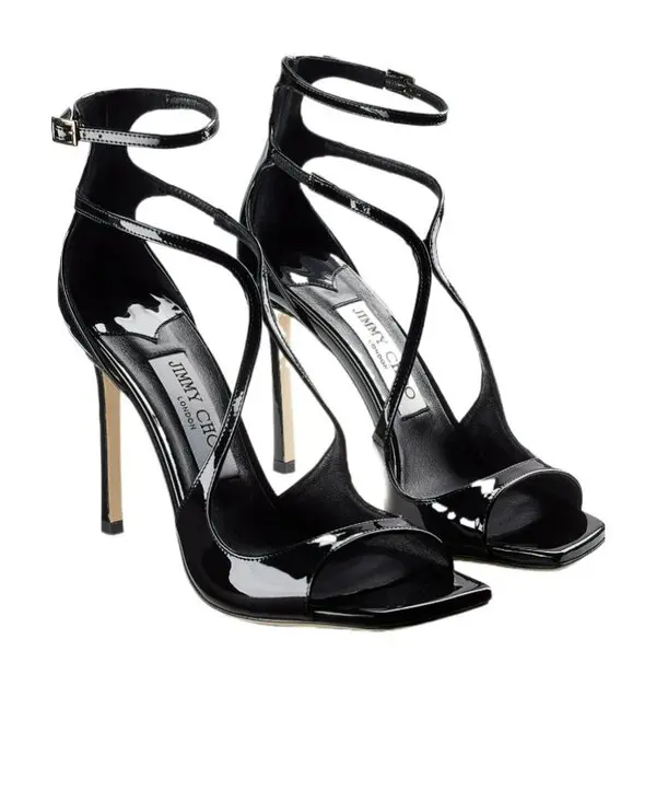JIMMY CHOO Logo High-heeled Sandals - Black