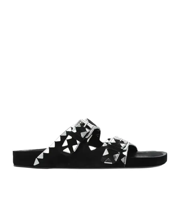 Isabel Marant Étoile Lennyo Studded Slide Sandals - Black
