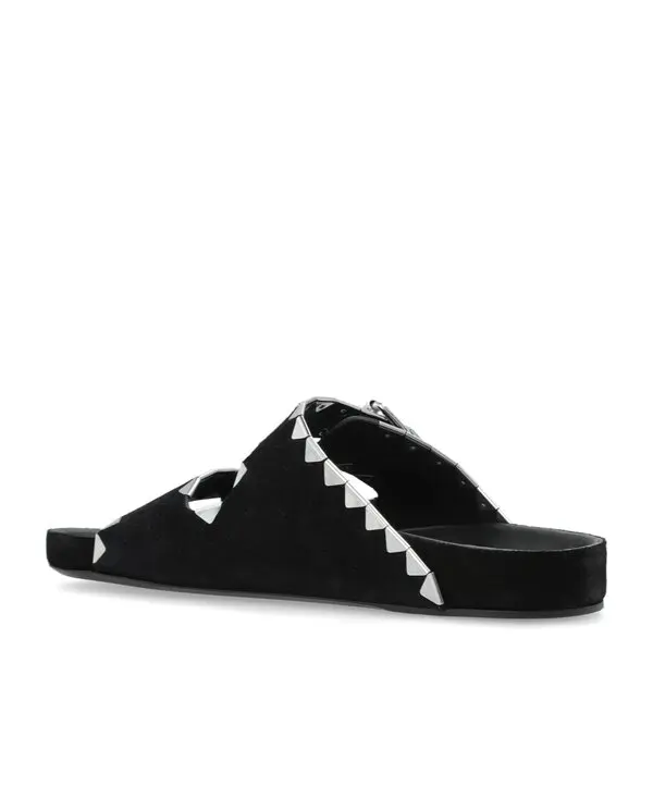 Isabel Marant Étoile Lennyo Studded Slide Sandals - Black