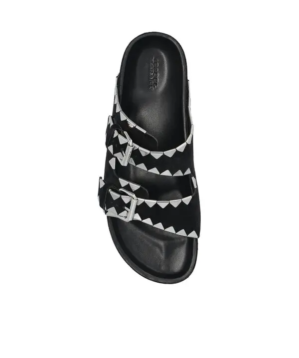 Isabel Marant Étoile Lennyo Studded Slide Sandals - Black