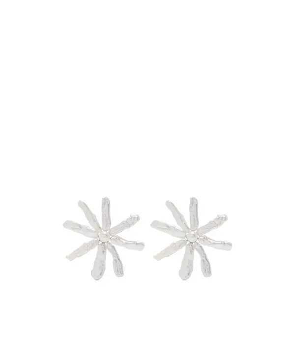Simone Rocha Embellished Flower Pearl Earrings - White