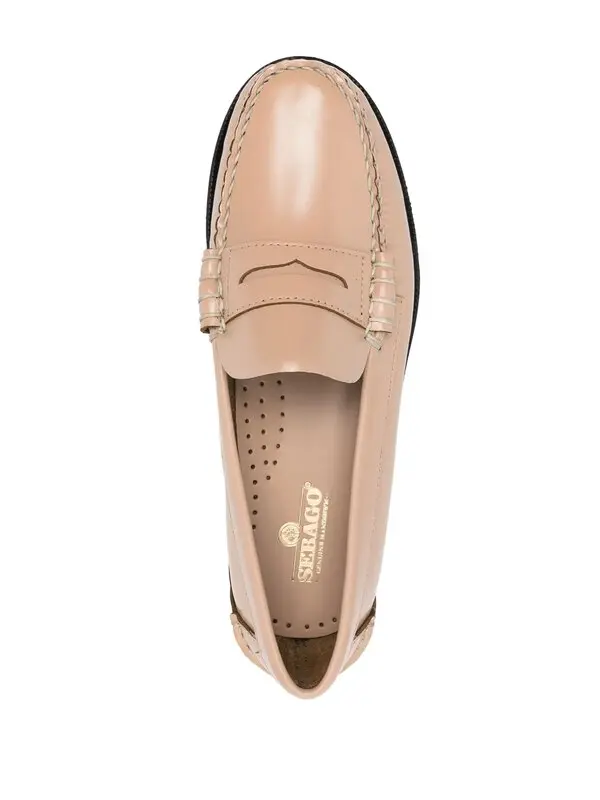SEBAGO Classic Loafers With Decorative Stitching - Ltbeige