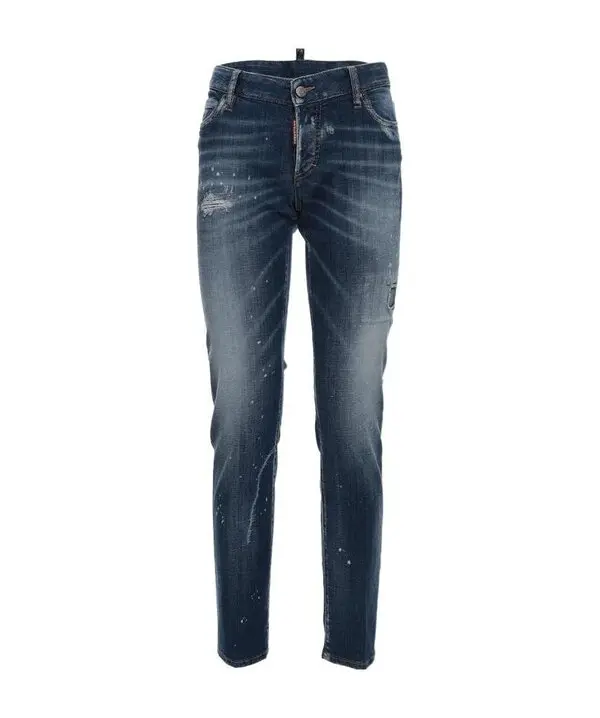 Dsquared2 Paint Splattered Skinny Jeans - Blue