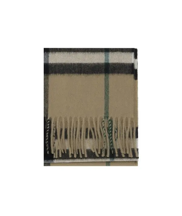 Burberry Checked Fringed-edge Scarf - Gray