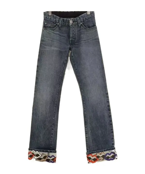 Chrome Hearts Belt Loop Jeans With Embellished Cuffs